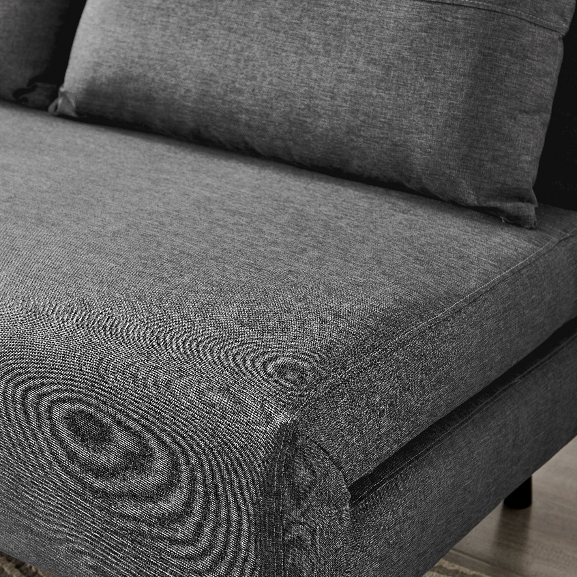 Bobby Folding Sofa Bed Dark Grey Fabric | Double Sofa Bed
