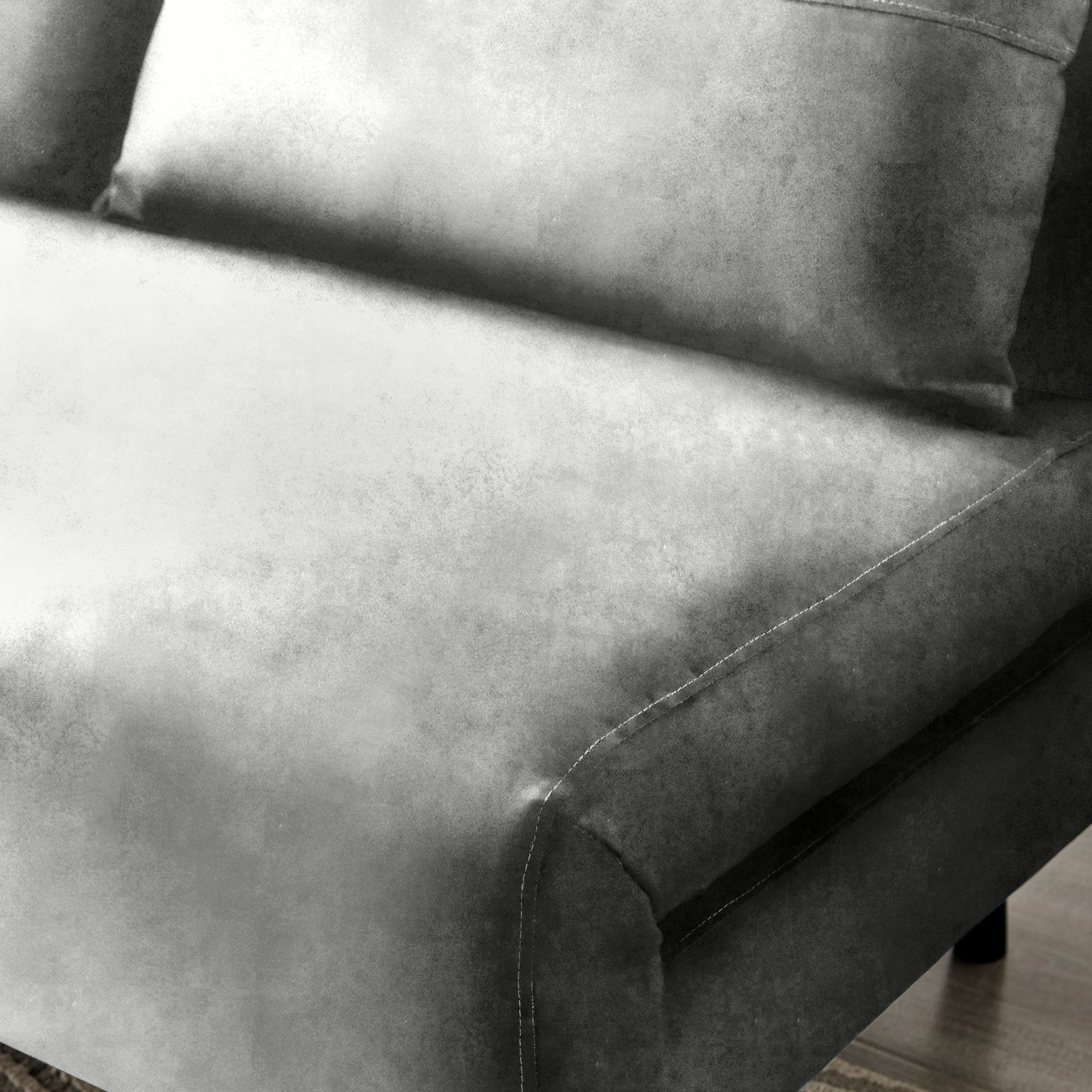 Bobby Folding Sofa Bed Grey Velvet | Double Sofa Bed