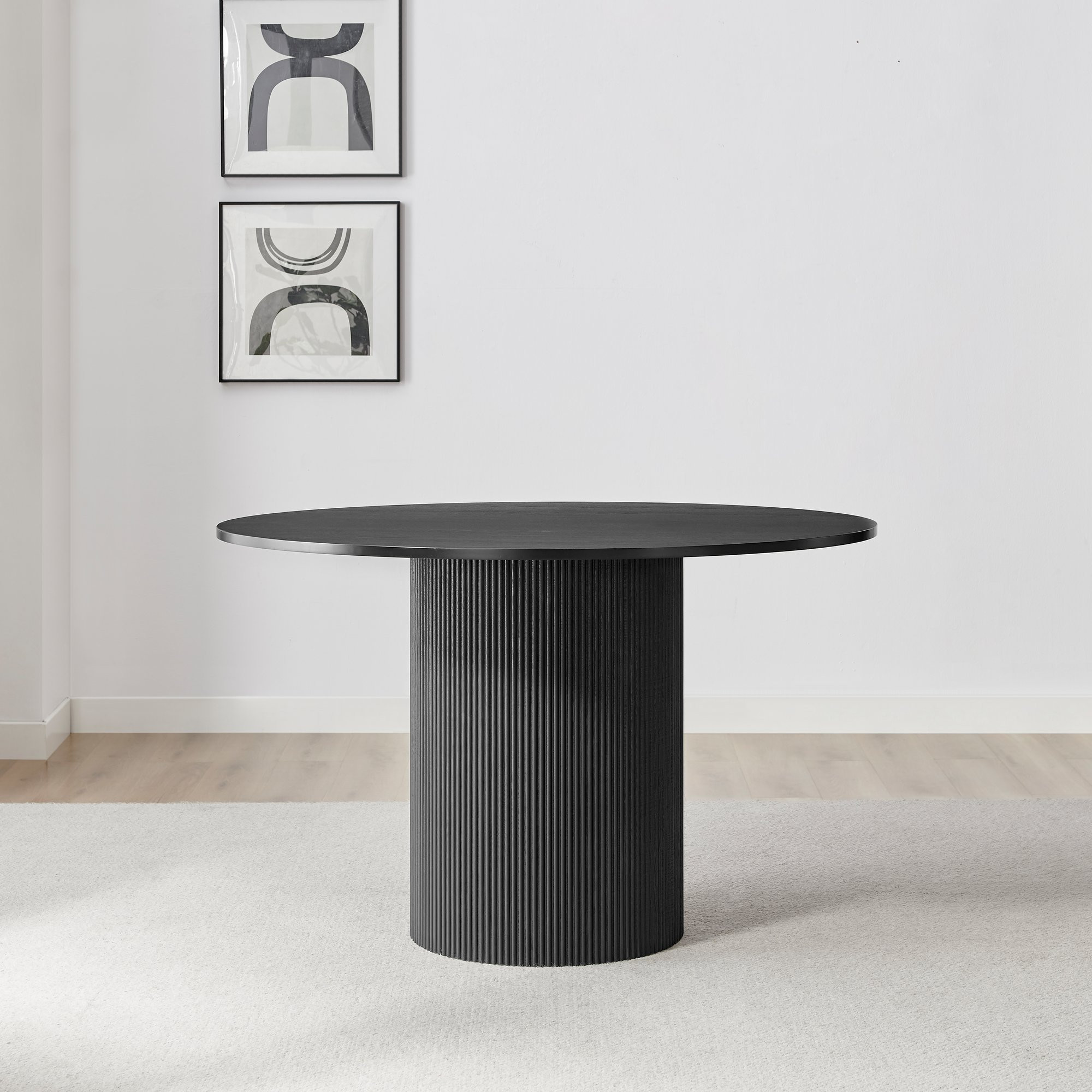 Penrose Black 120 Round Wood Dining Table | Dining Furniture