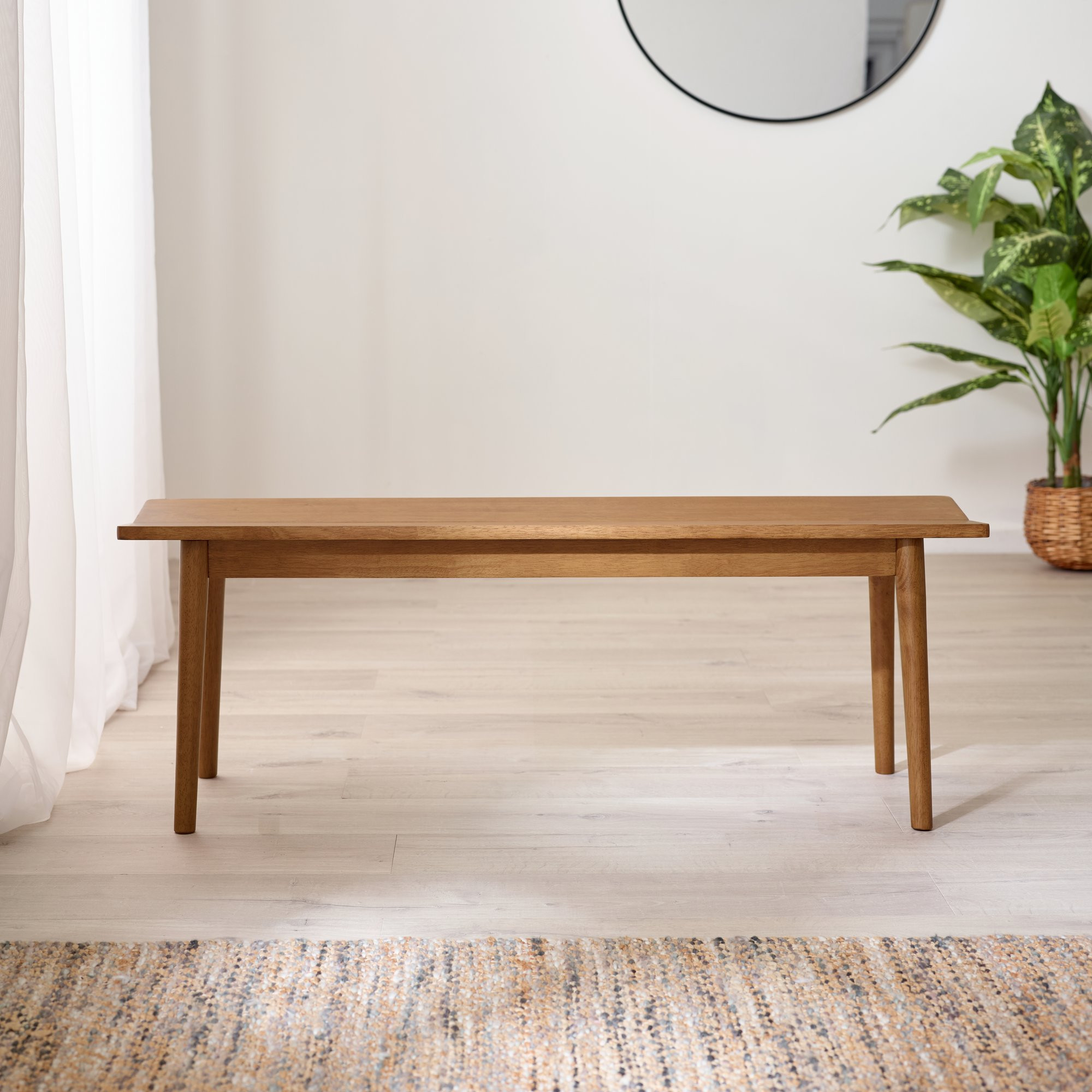 Lynton Large Solid Wood Walnut Dining Bench | Dining Chairs