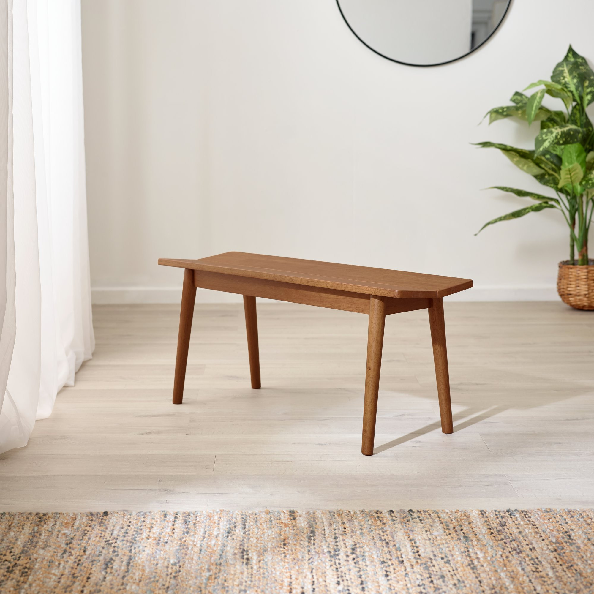 Lynton Small Walnut Effect Wooden Dining Table with 2 Chairs & Bench ...