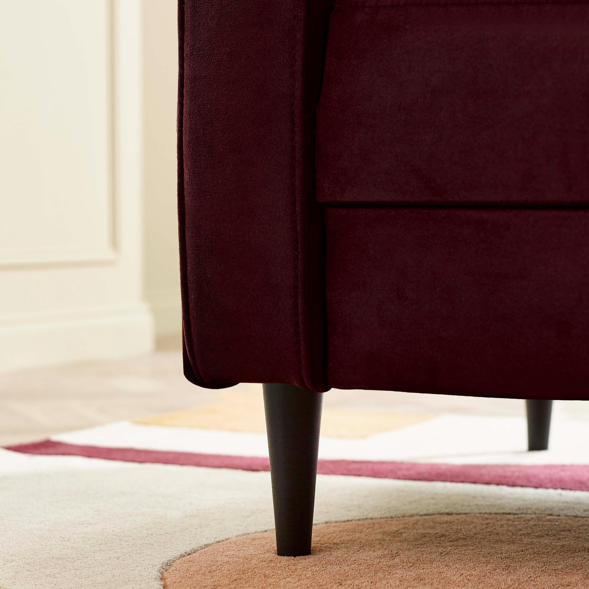 Jolene Maroon Velvet 2 Seater Sofa | Living Room Furniture