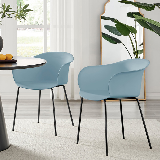 Harper Blue Dining Chair Black Legs | Dining Chairs