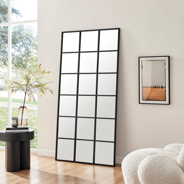 Large Full Length Black Window Mirror | Wall Mirror