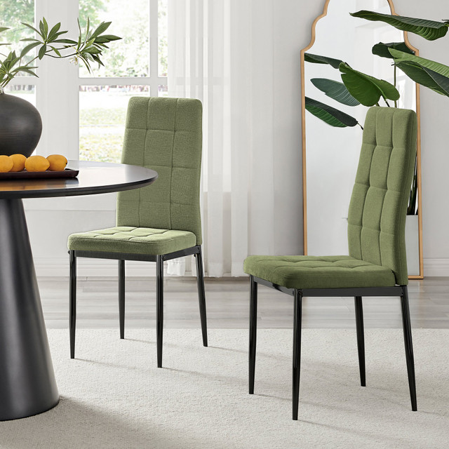 Green dining chairs black legs store