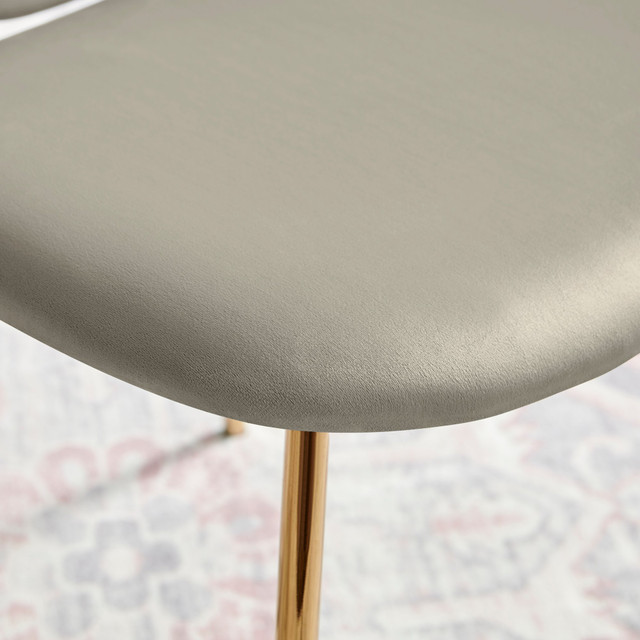 Ivy Gold Legs Taupe Velvet Dining Chair | Dining Chair