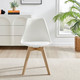 2x Stockholm White Leather and Wood | Furniturebox UK Dining Chairs