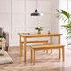 Salcombe Extending Oak Effect Wooden Table & 2 Tenby Benches ...