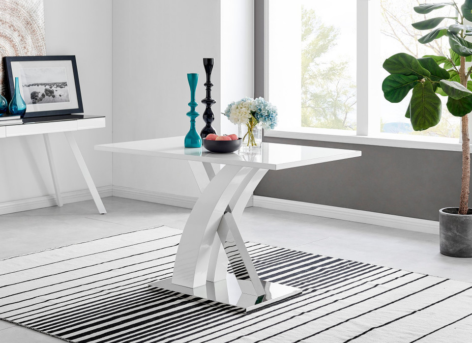 Atlanta Chrome Dining Table & 4 Milan Chairs | Furniturebox