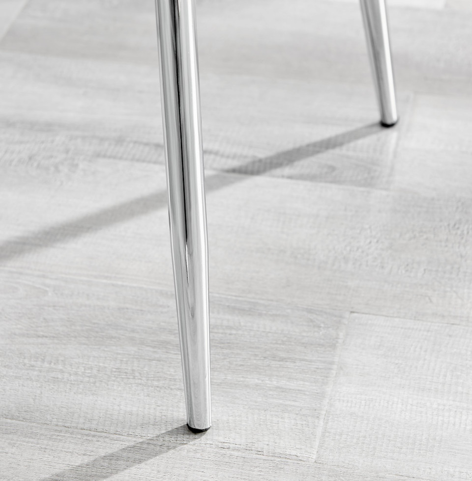 Palma White High Gloss Round Dining Table & Nora Silver Leg Chairs ...