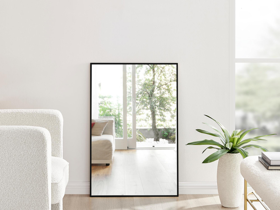 Emma Black Rectangle Metal Mirror | Furniturebox Mirrors