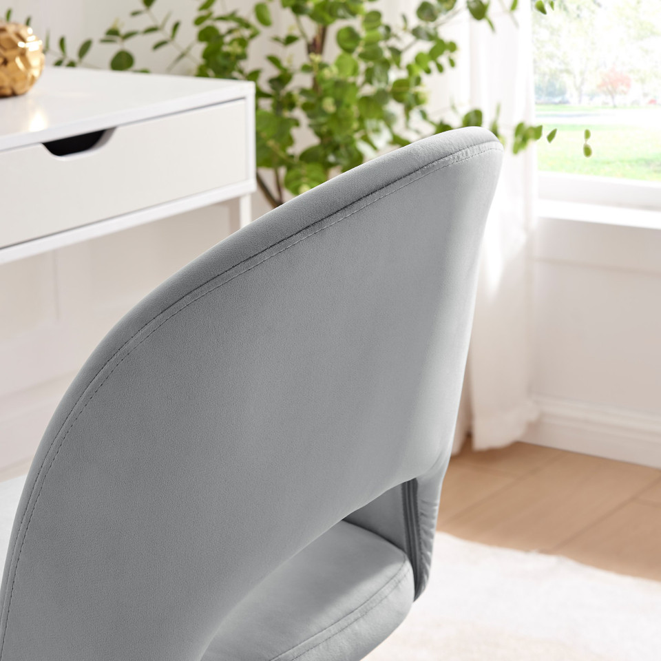 Courtney Grey Velvet Silver Office Chair | Office Furniture