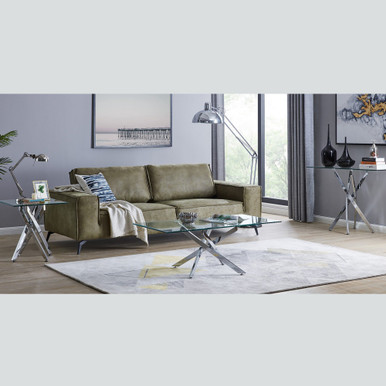 Leonardo Chrome & Glass Coffee Table Set | Furniturebox