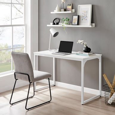 Kendrick Desk 120 White Top White Legs