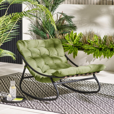 Hydra Black & Green Rocking Chair | Outdoor Furniture