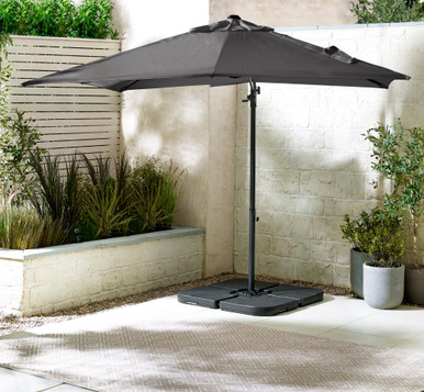 Cantilever Grey Square Parasol & Base | Outdoor Furniture