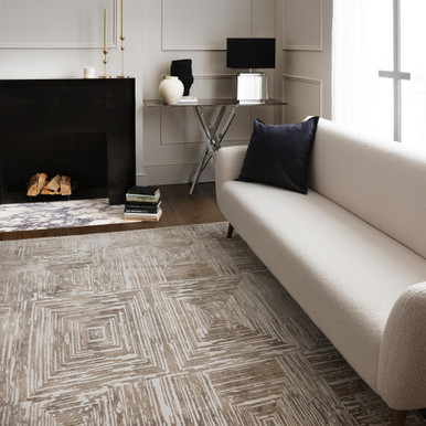 Iona Beige Textured Squares Pattern Rug | Home Accessories