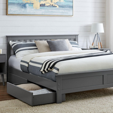 Azure Modern Grey Solid Pine Bed