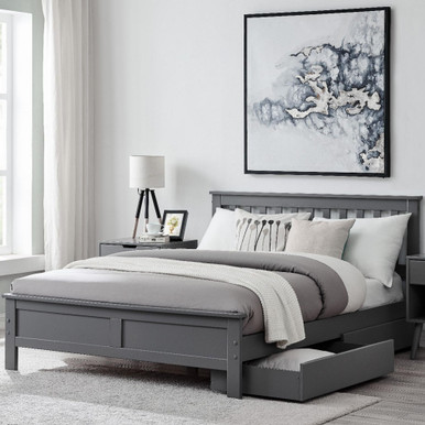 Azure Modern Grey Solid Pine Bed
