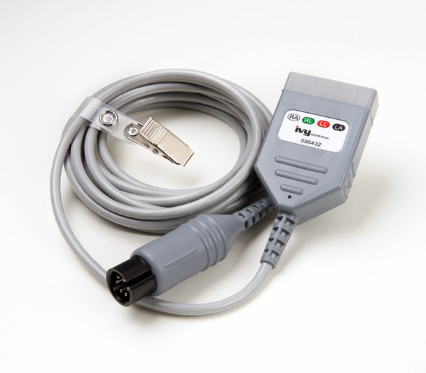 Ivy Biomedical 590478 ECG Trunk Cable, 4-Lead. AHA-IEC, 10ft