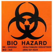Healthmark Industries BIO-3 X 3 BIO-HAZARD LABEL 3 X 3, EACH