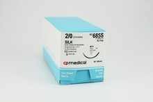 CP Medical 685S Silk Black Braided Nonabsorbable Surgical Suture, 2-0 ...