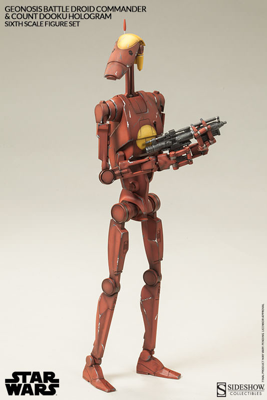 Sideshow - Star Wars - Geonosis Commander Battle Droid & Dooku Hologram ...