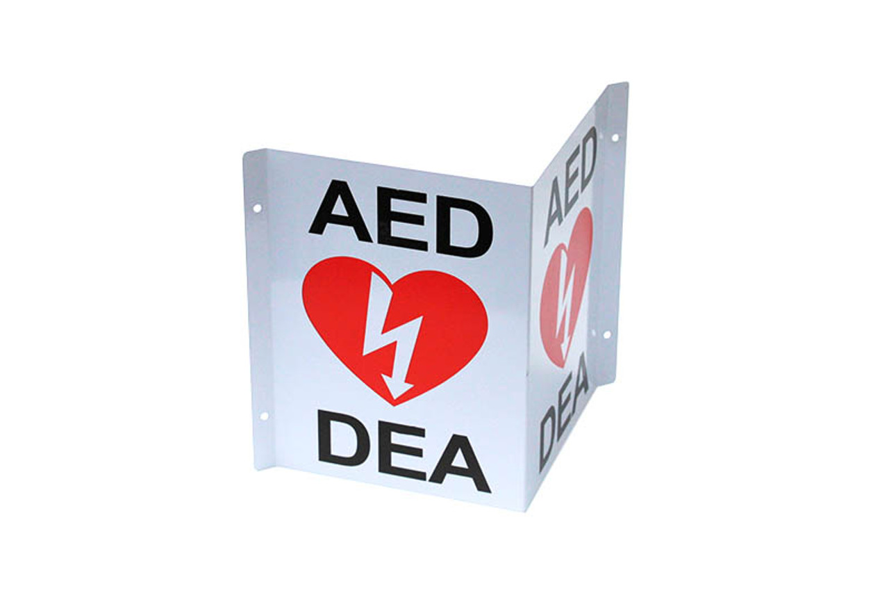 3‑Way Wall Sign for AEDs – Shock Shop