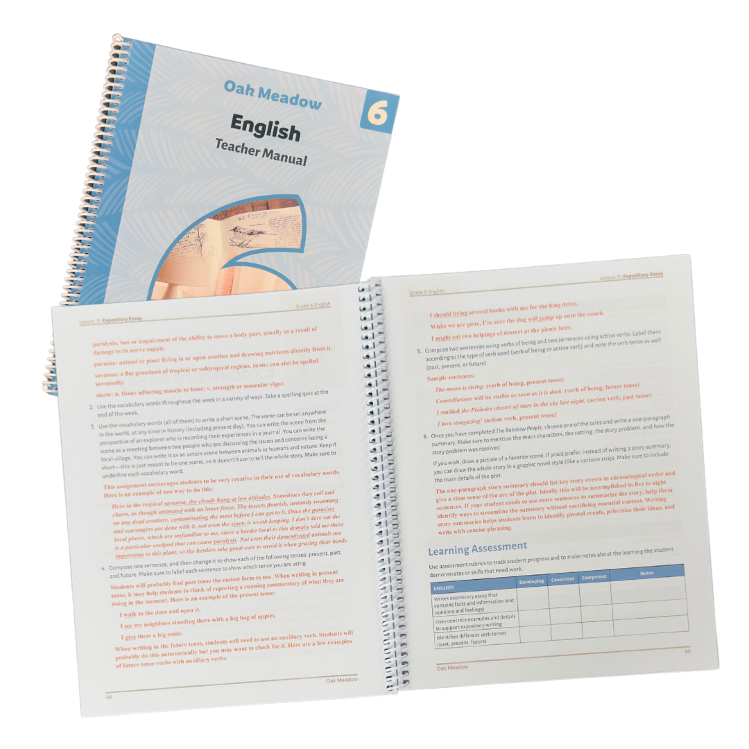 6th Grade English Teacher Manual | Oak Meadow