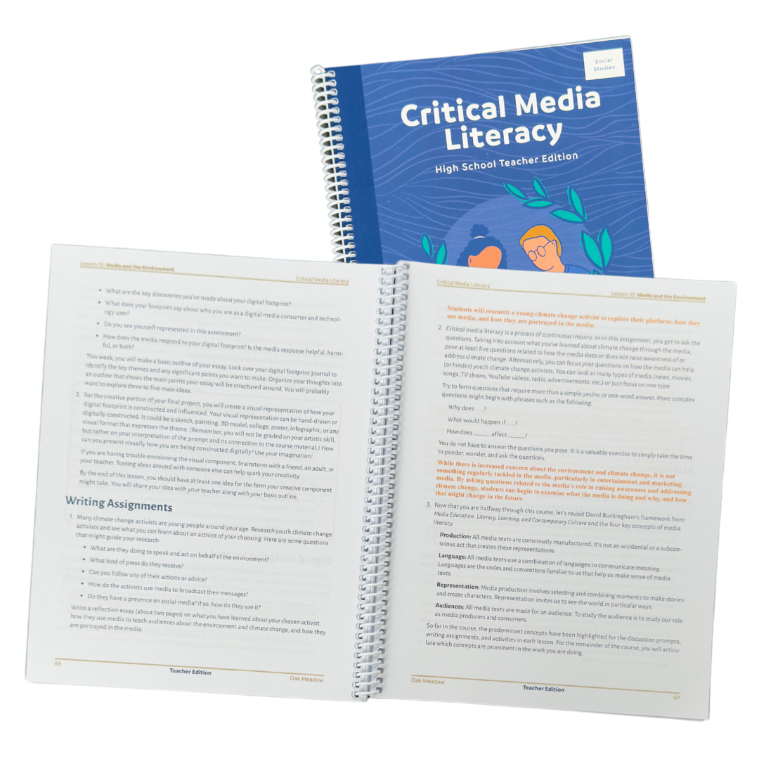 Critical Media Literacy Teacher Edition | Oak Meadow