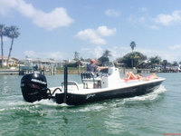 Beautiful Yellowfin 24 Bay Boat lighting up the night - ApexLighting