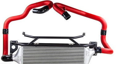Turbo XS FMIC for 15-16 Subaru WRX - Wrinkle Red Pipes