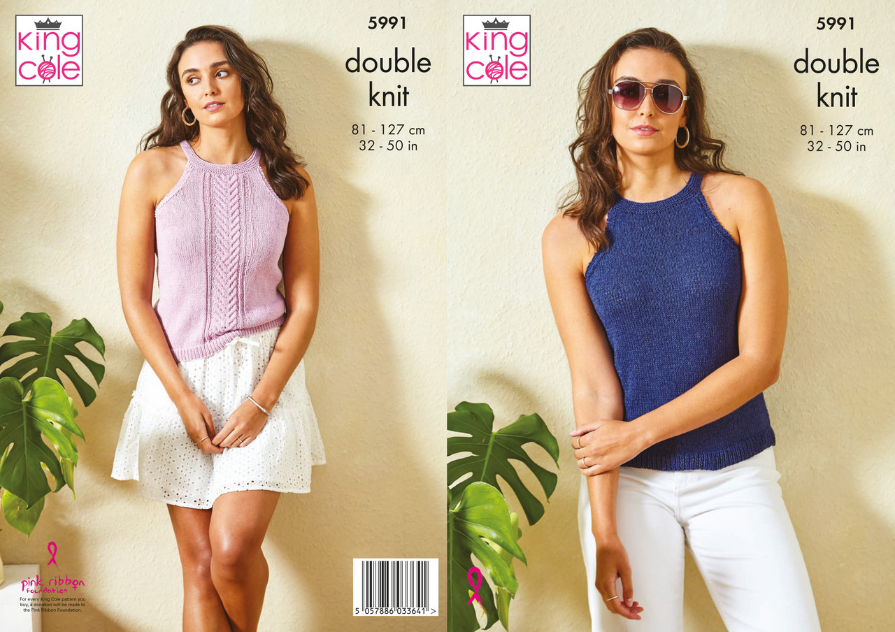 King Cole 5991 Linendale DK Summer Top Knitting Pattern