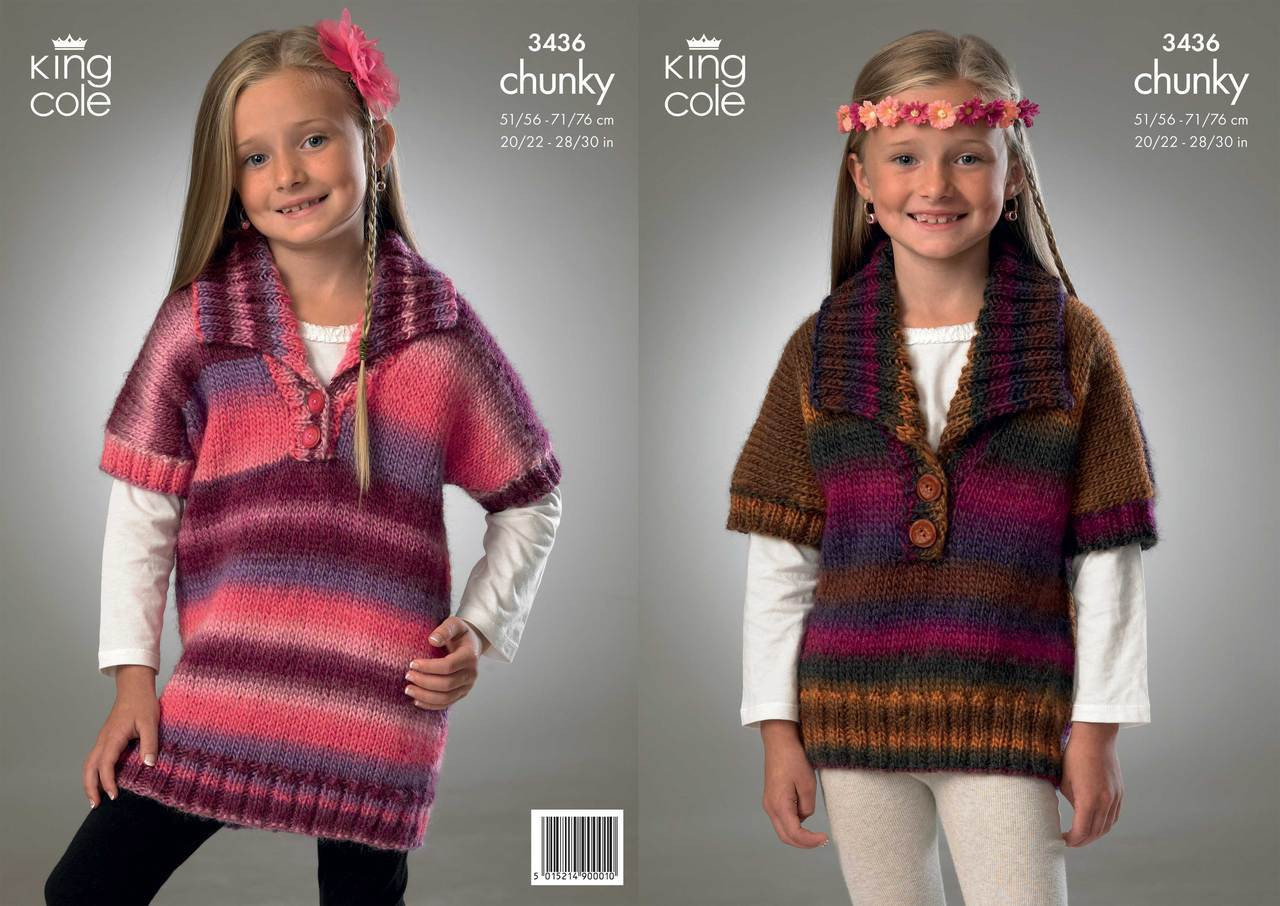 King Cole 3436 Riot Chunky Tunic Pattern - Knitting Village