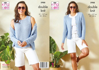 King Cole 5988 Linendale DK Cardigan & Top Pattern