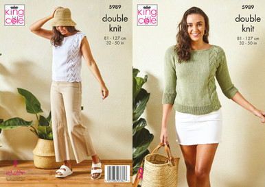 King Cole 5989 Linendale DK Ladies Summer Top Pattern