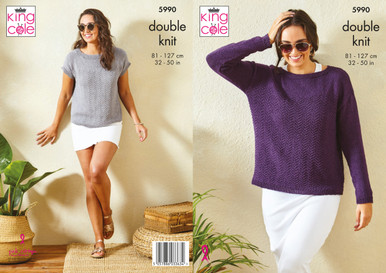 King Cole 5990 Linendale DK Summer Sweater & Top Pattern