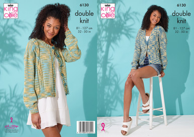 King Cole 6130 Linendale Reflections DK Cabled Cardigan Pattern
