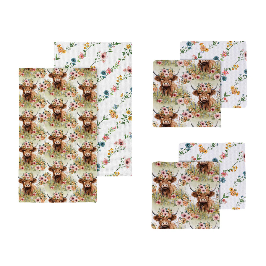 Farm Highland Cow Kitchen Gift Set