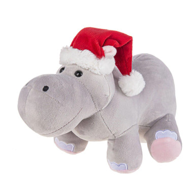 9-inch Plush Christmas Hippo