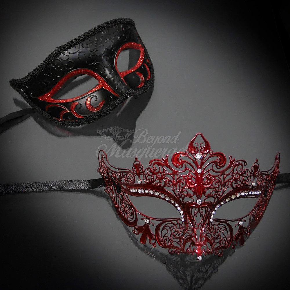 Couple's Masquerade Masks for Men Women by BeyondMasquerade.com