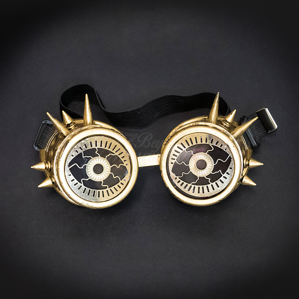 Steampunk Spectables Gold Goggle Eye Masquerade Mask - Free Shipping