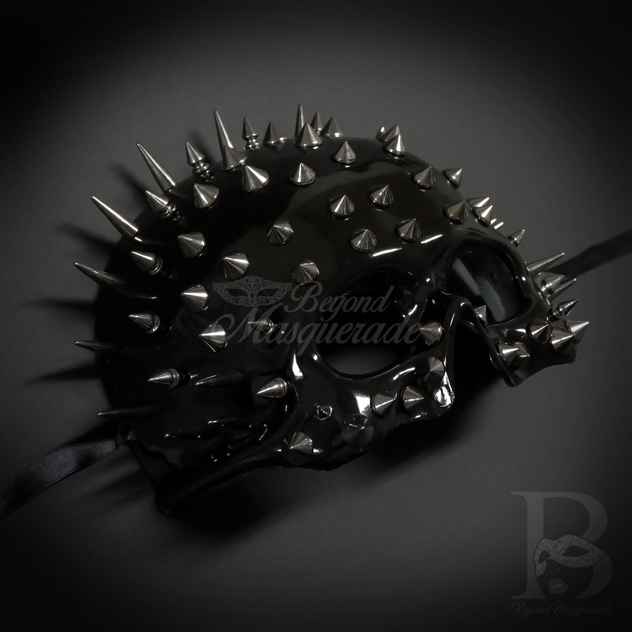 Steampunk Mask Black Spike Masquerade Mask Punk Fashion - USA Free Shipping