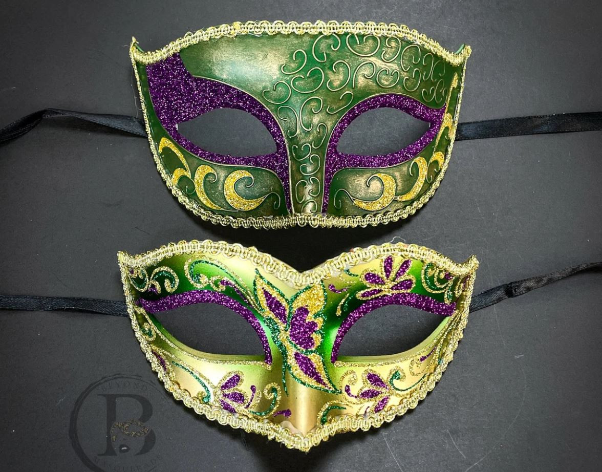 Mardi Gras Masquerade Masks for Couples Carnival Masks FREE SHIP