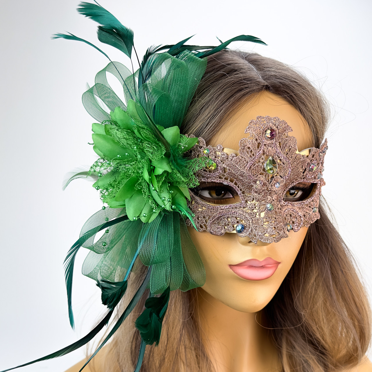 Green Masquerade Mask Feathers Masquerade Ball Masks