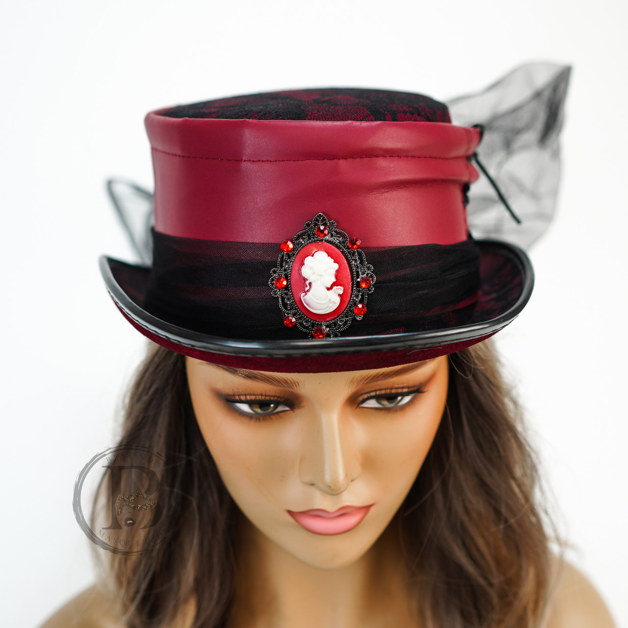 New Ram Skull Horns Steampunk Costume Hat Headpiece Top Hat