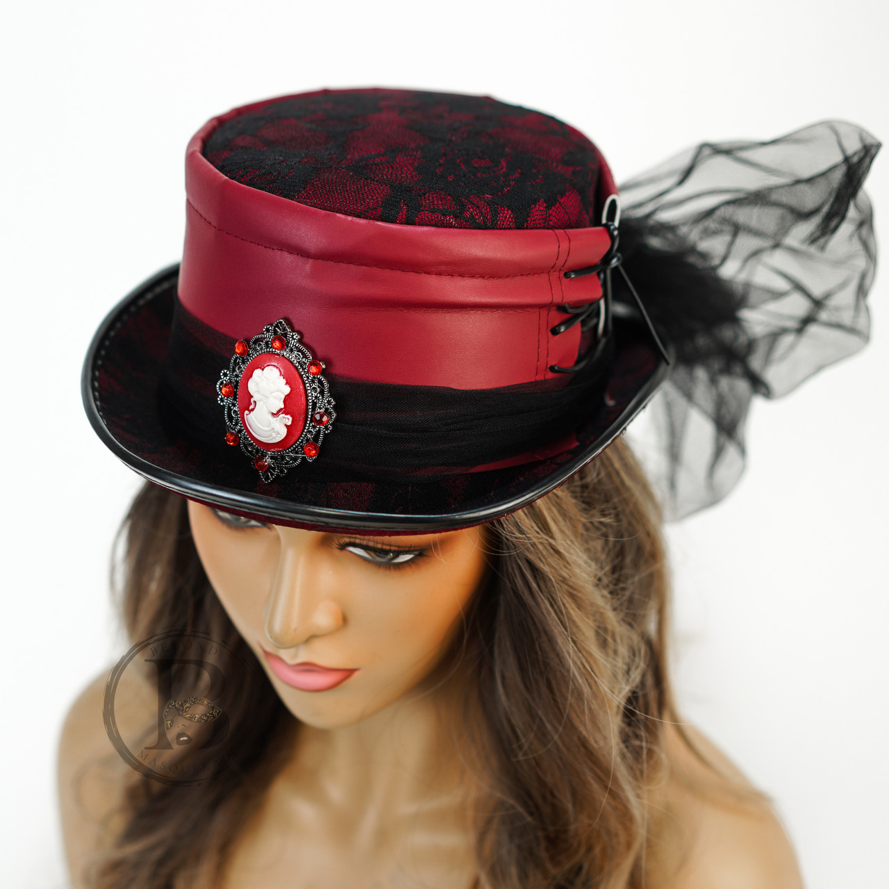 New Ram Skull Horns Steampunk Costume Hat Headpiece Top Hat