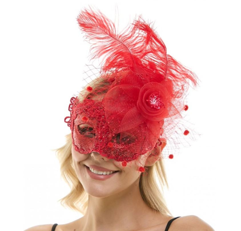Feather Masquerade Mask Burlesque Mask