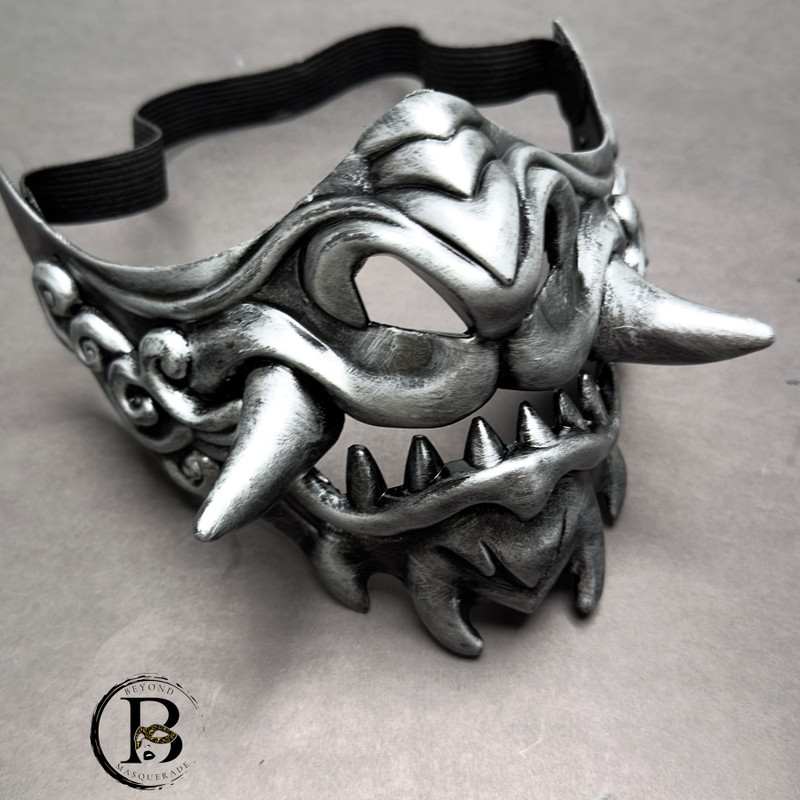 Samurai Mask Half Face Japanese Warrior Mask Ghost Warrior Character ...