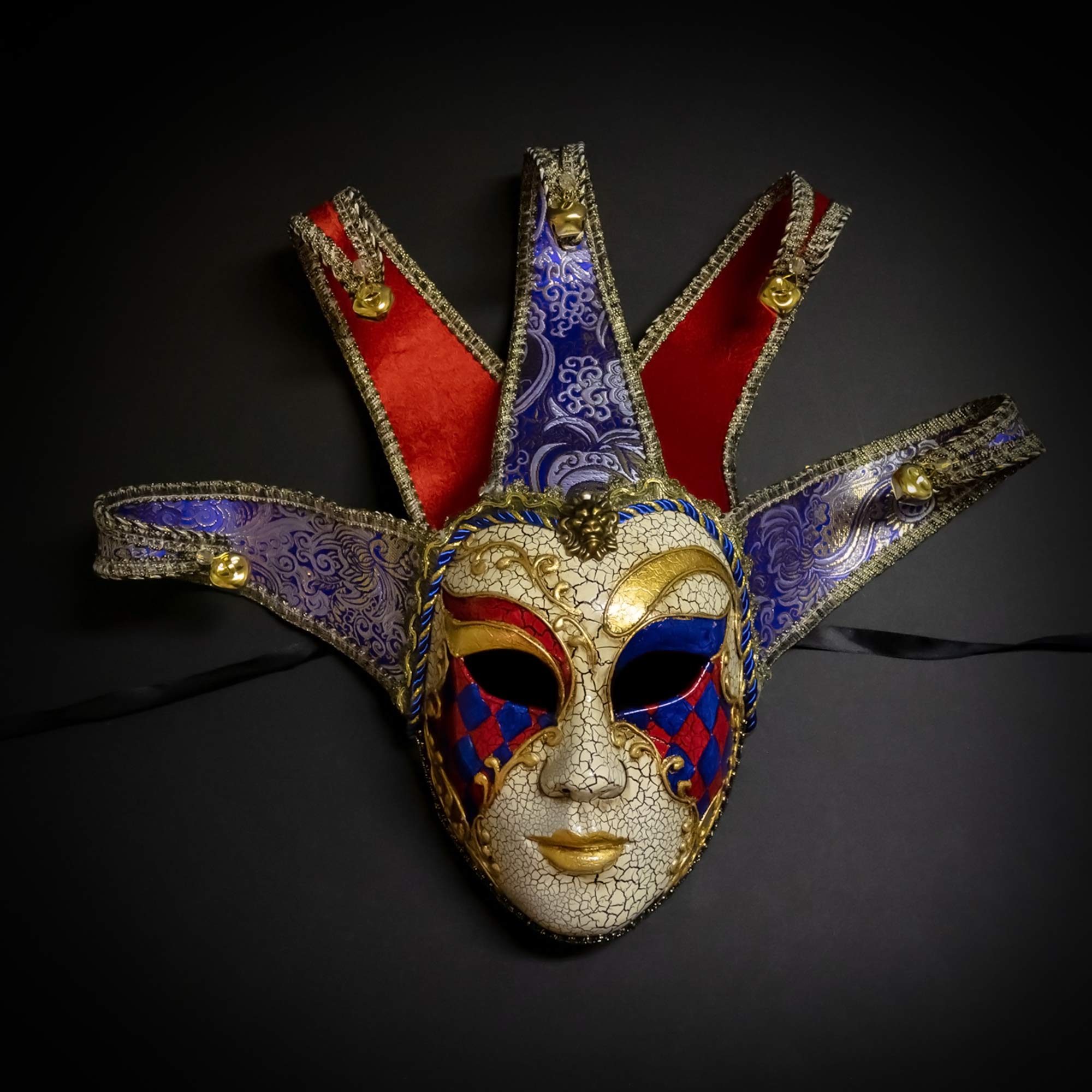 Venetian Jester Masks Venetian Half Face Jester Mask Red